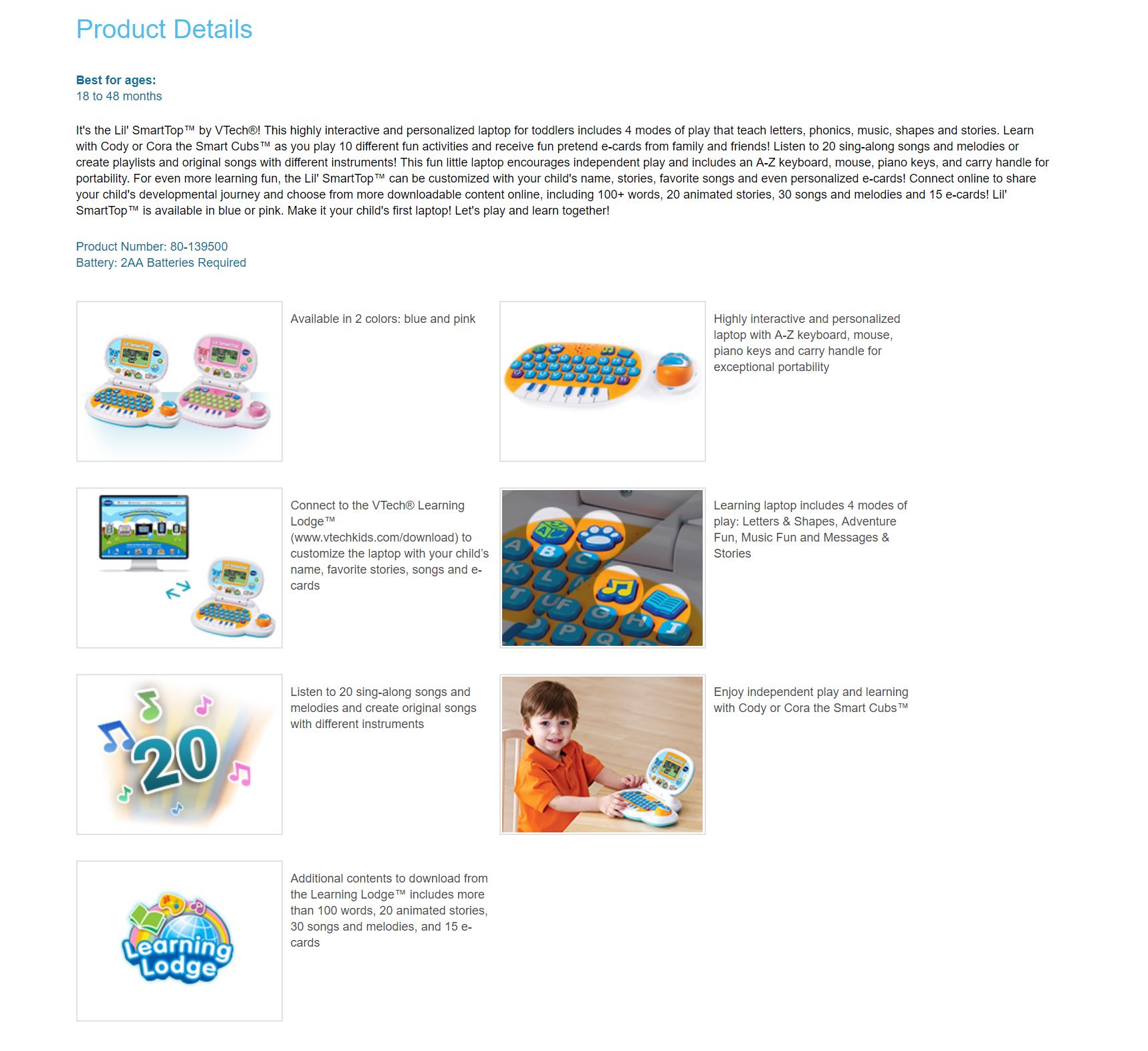 VTech Little Smart Top - msy.com.au