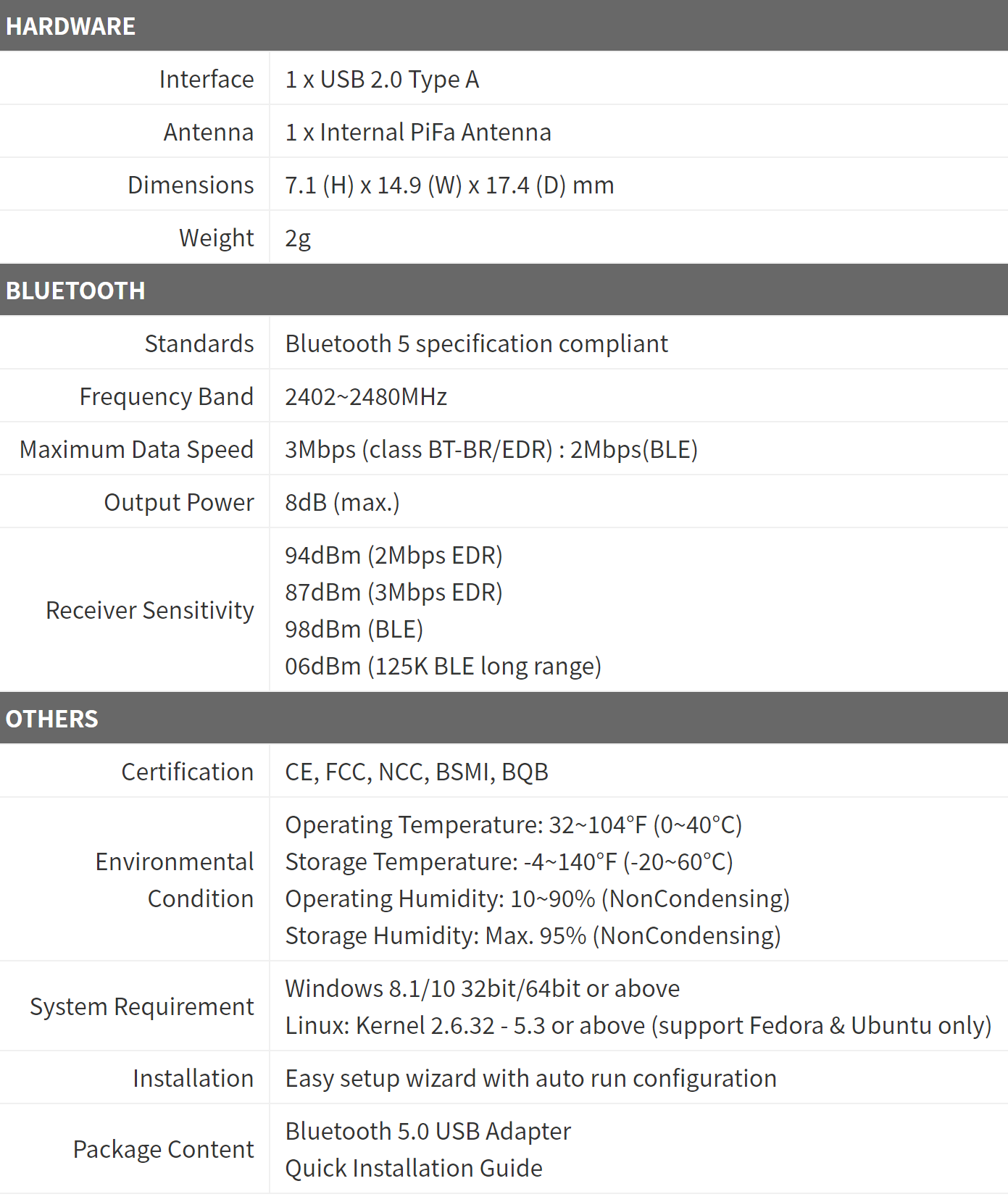 Edimax Bluetooth 5.0 Nano USB Adapter (BT-8500) - msy.com.au