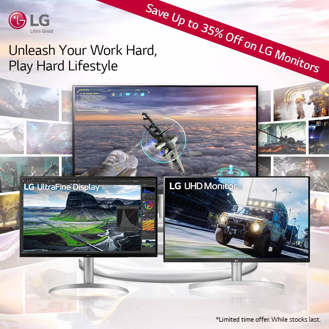 Up to 35% Off on LG Monitors - Designed for Creators, Multi-tasking & Gamers