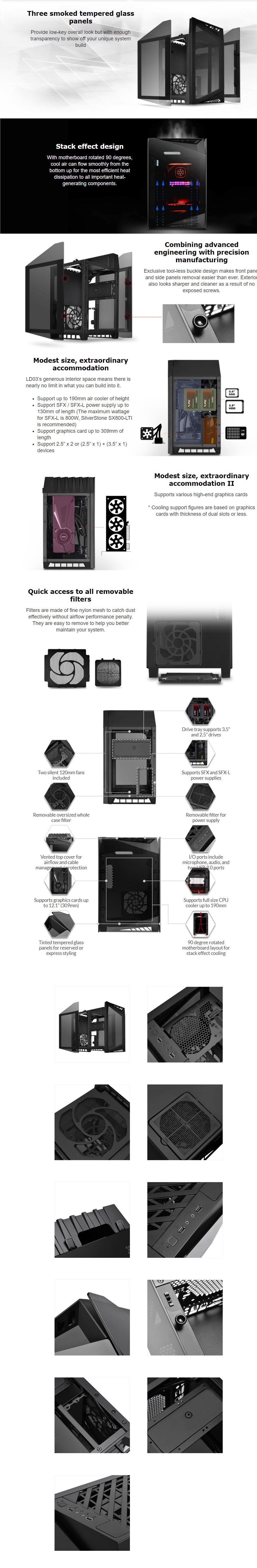 Silverstone LD03 Mini ITX Tempered Glass (SST-LD03B) - msy.com.au