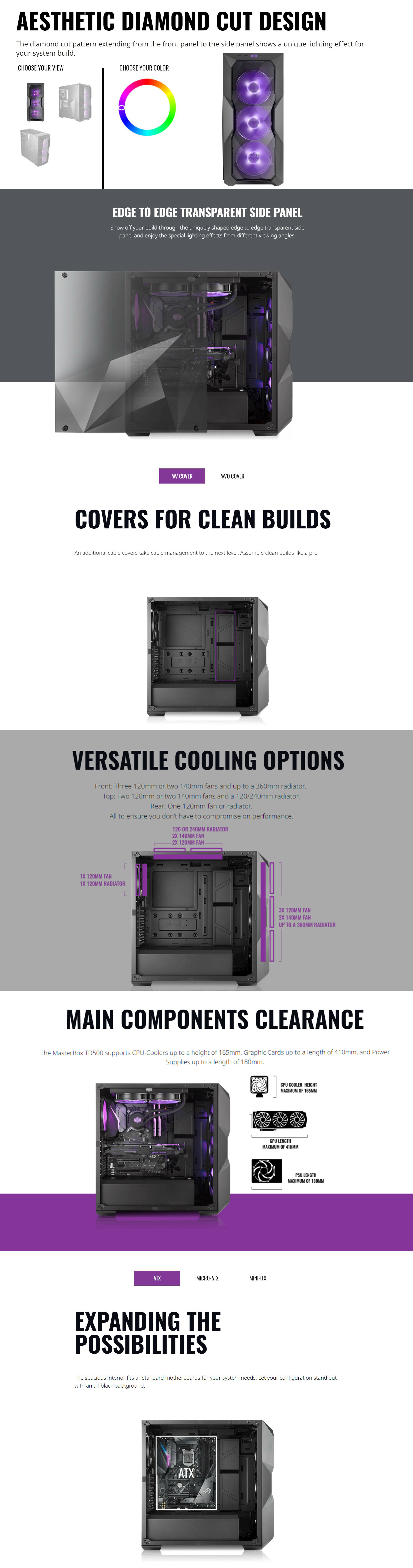 Cooler Master MasterBox TD500 RGB Diamond Cut Design (MCB-D500D-KANN ...
