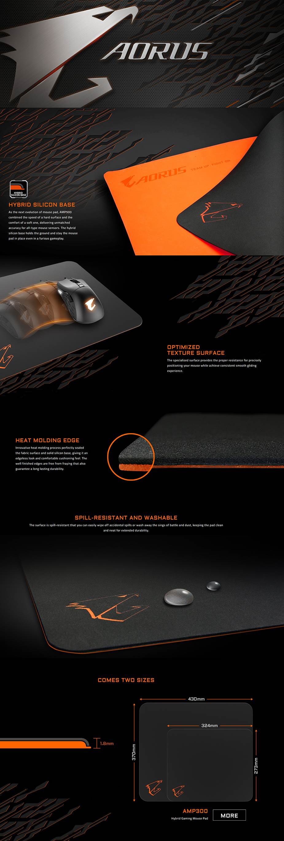 Gigabyte Aorus AMP500 Gaming Mouse Pad (AORUS-AMP500) - msy.com.au
