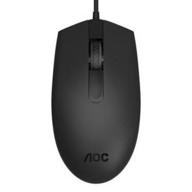 AOC MS100 Wired USB Mouse - Black (MO-MS100B) - msy.com.au