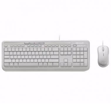 Microsoft Wired Desktop 600 White USB Keyboard Mouse Combo - msy.com.au