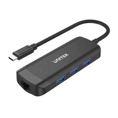 Unitek 4-1 USB-C Powered Hub 3 x USB3.0 + Gigabit Adapter w/Micro USB ...