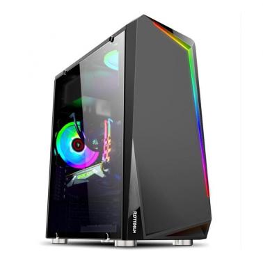 Rotanium Prime RGB-401 Tempered Glass ATX Medium Tower Case with 550W ...