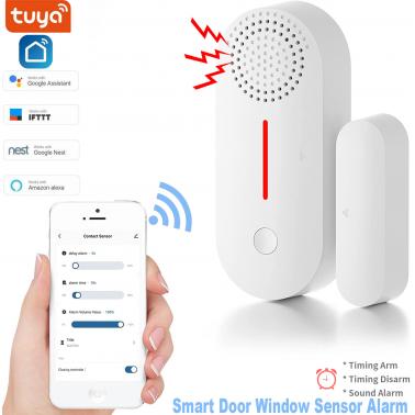 Smart WiFi Door Window Sensor Detector APP Remote Control Timing Arm ...