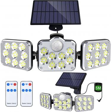 Solar Motion Lights Outdoor, 138 LED 2500LM with Remote Control, 360 ...