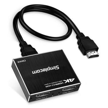 Simplecom HDMI 2.0 1x2 Splitter with 2 Port HDMI Duplicator (CM412 ...