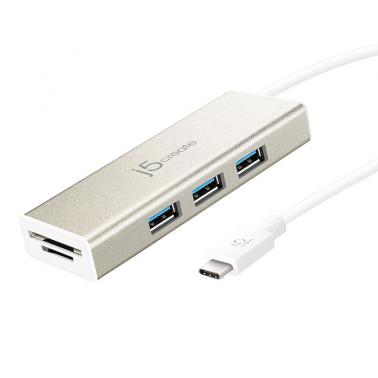 j5create 3 Port USB 3.1 Type-C to USB Type-A Hub with Card Reader ...