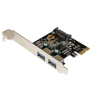 Startech 2 Port PCIe 5Gbps SuperSpeed USB 3.0 Controller Card with SATA ...