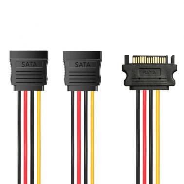 Cruxtec PST-15PT2-20BK SATA Power Splitter Cable 15pin Male to 2 x ...