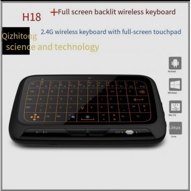 H18+Backlit 2.4G Wireless Full Screen Touch Invisible Keyboard Air ...