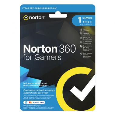 Norton 360 Internet Security for Gamers 50GB - 1 Year 1 Device - msy.com.au