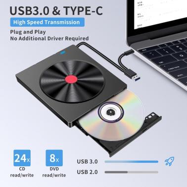 Multifunctional external optical drive laptop CD/DVD burner USB - msy ...