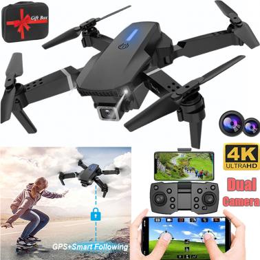 Drone with 4K Dual HD Camera Foldable Drone WiFi FPV Live Video RC ...