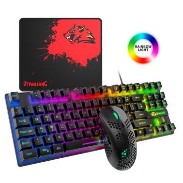 T2 luminous keyboard and mouse set computer console game mechanical ...
