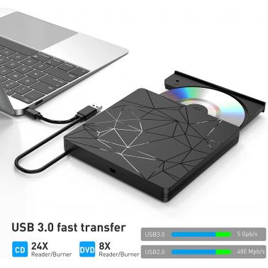 USB external optical drive, DVD/CD recorder, optical drive, portable ...