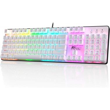 RK ROYAL KLUDGE RK920 Full Size 104 Keys Wired Mechanical Rainbow ...