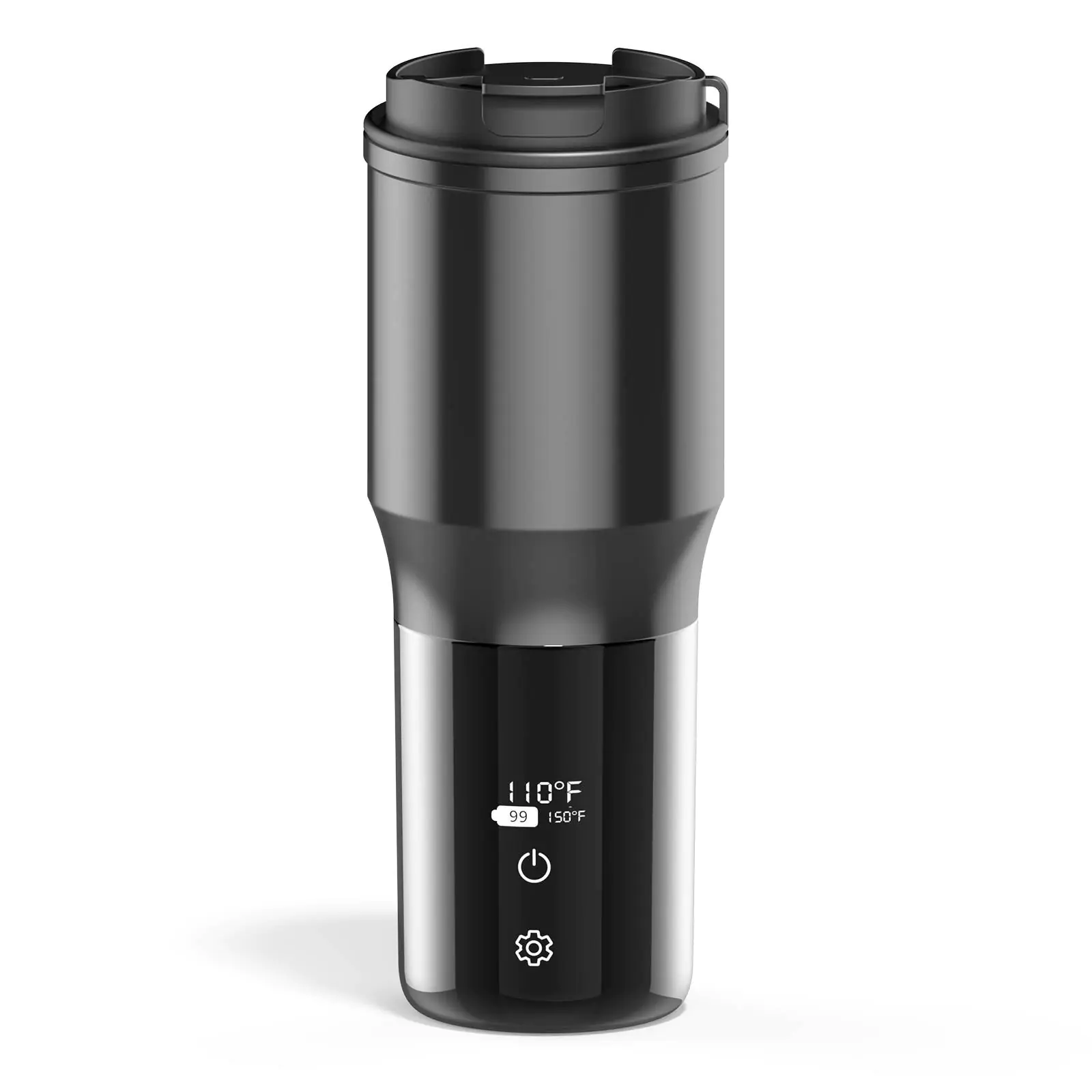 SEEDREAM Travel Electric Kettle Portable Small Mini Tea Coffee Kettle Water Boiler Water Heater with Temperature Control 316 Stainless Steel Black msy