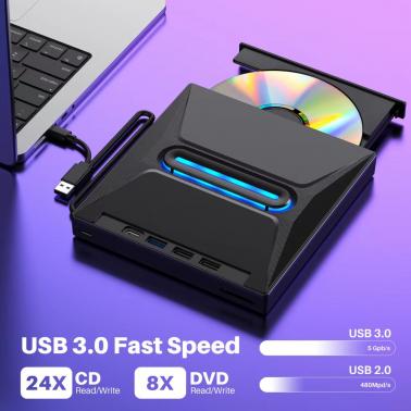 USB3.0 External DVD Recorder CD External Optical Drive Player Universal ...