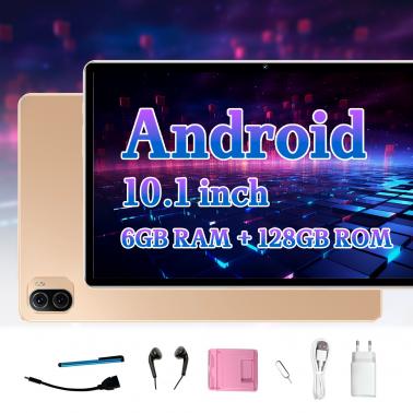 Pad5pro Gold 10.1-inch Android Tablet PC 6+128G 5000mah battery HD 1280 ...