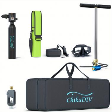 CHIKADIV C300Plus 0.5 Liter Mini Diving Cylinder Set C1-Black, Maximum ...