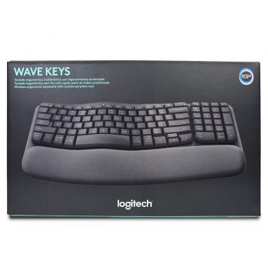 Logitech Wave Keys Wireless Ergonomic Keyboard - Graphite (920-012281 ...