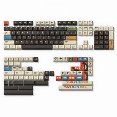 Keytok BERRY Low-Profile Black Classic Godzilla Keycaps - 173pcs Set ...