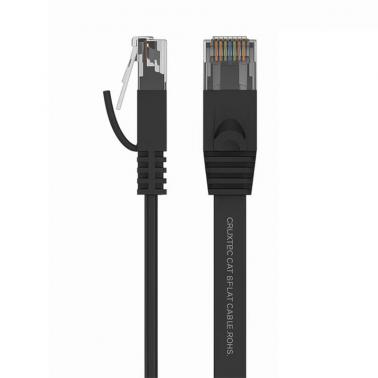 Cruxtec CAT6 UTP Flat Ethernet Cable 1m - Black (FC6-010-BK) - msy.com.au
