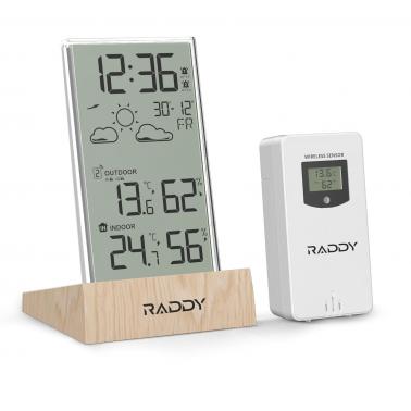 Raddy V5 Indoor Outdoor Thermometer Hygrometer Wireless Weather Station ...