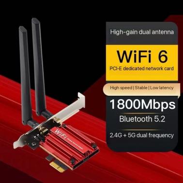 WIFI6 wireless network card, built-in PCIE gigabit 5G dual-band 1800M ...